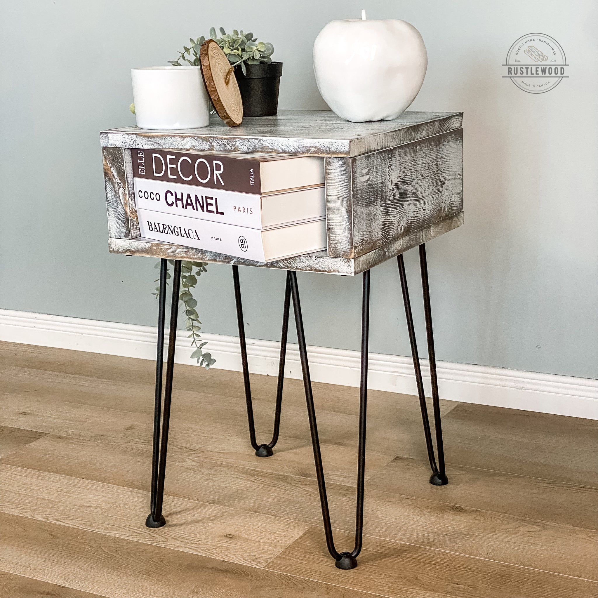 End Table with Hidden Shelf | Handmade Furniture by Rustlewood