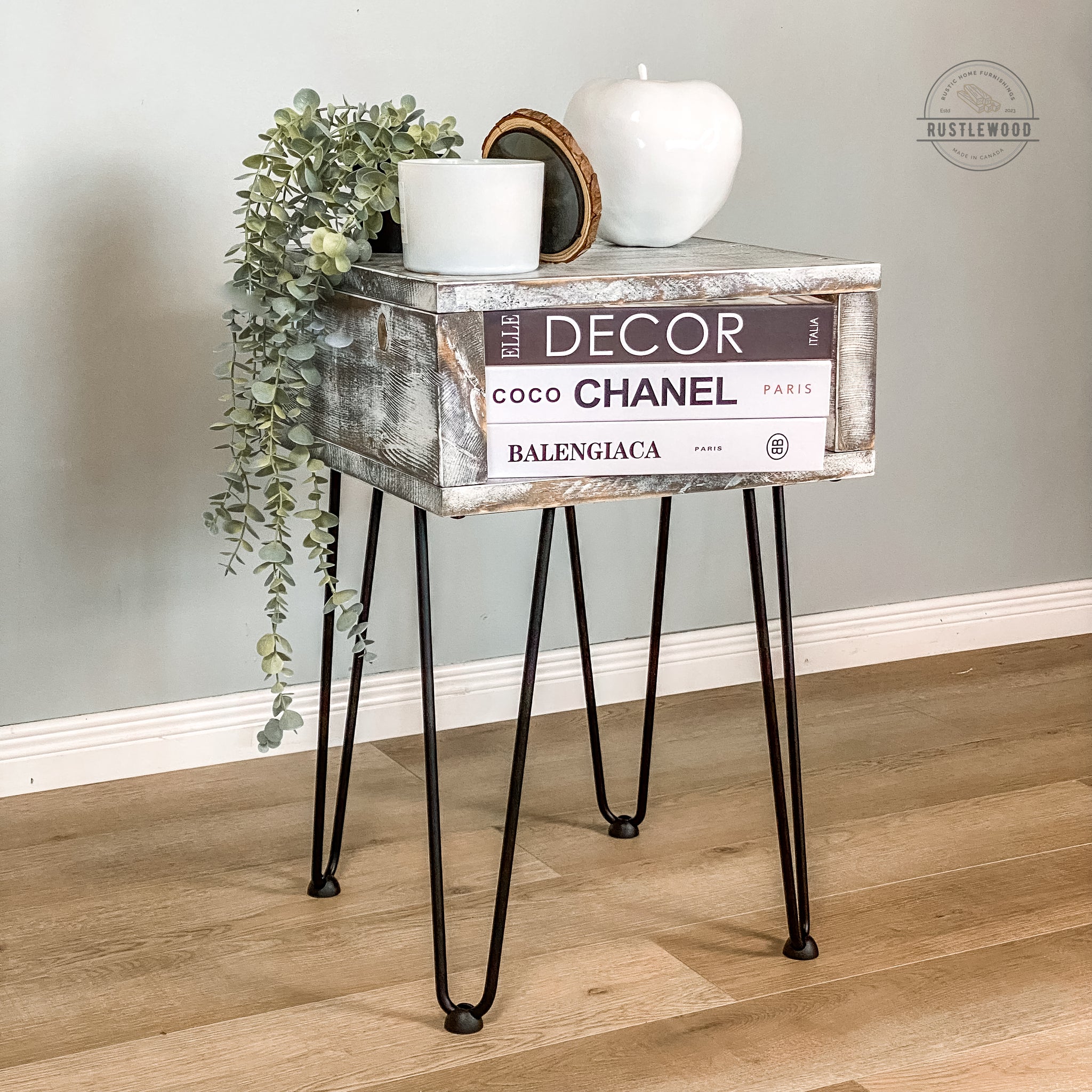 End Table with Hidden Shelf | Handmade Furniture by Rustlewood