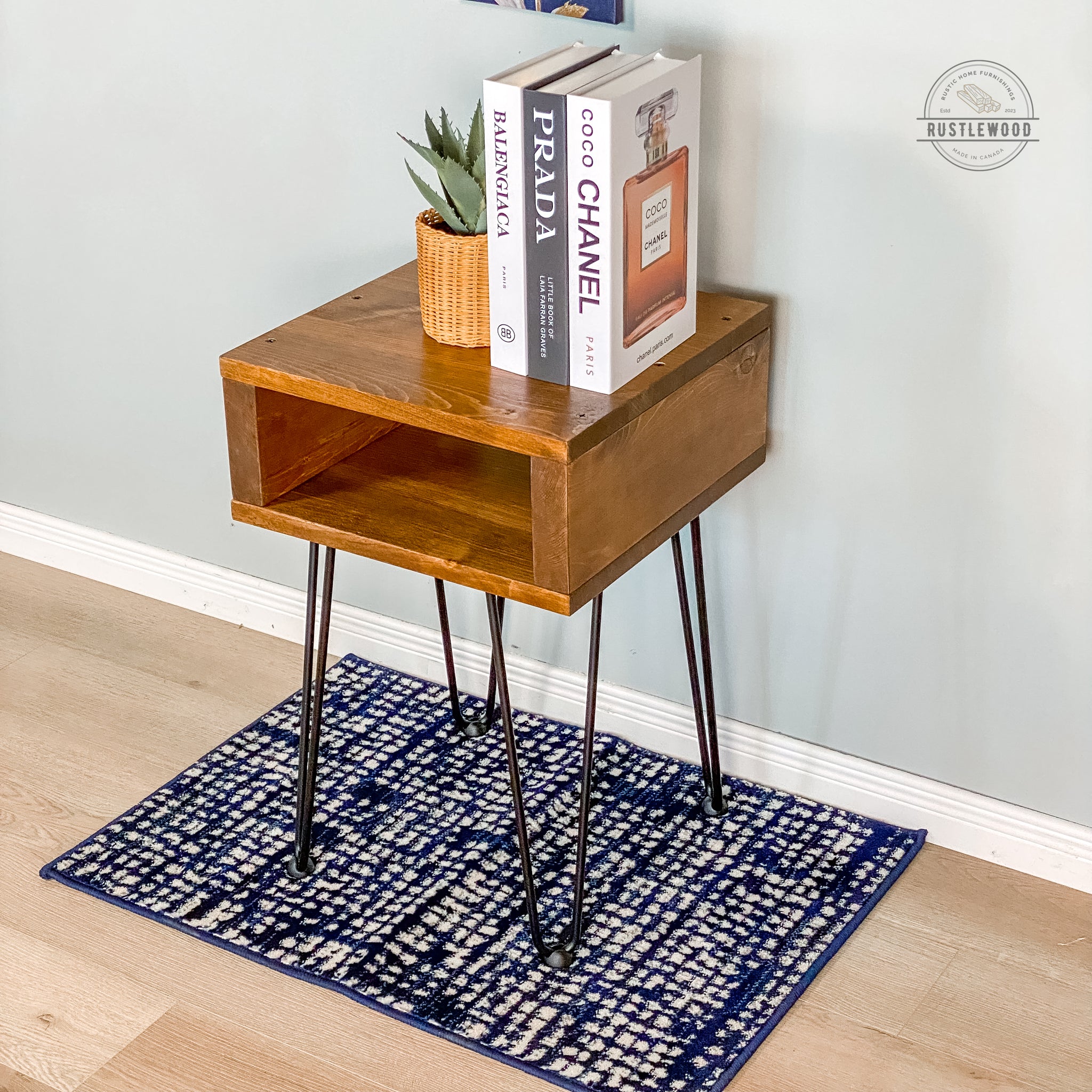 End Table with Hidden Shelf | Handmade Furniture by Rustlewood